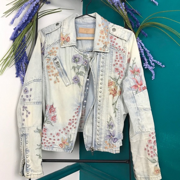 Blank NYC | Jackets & Coats | Blank Nyc Embroidered Moto Style Light ...